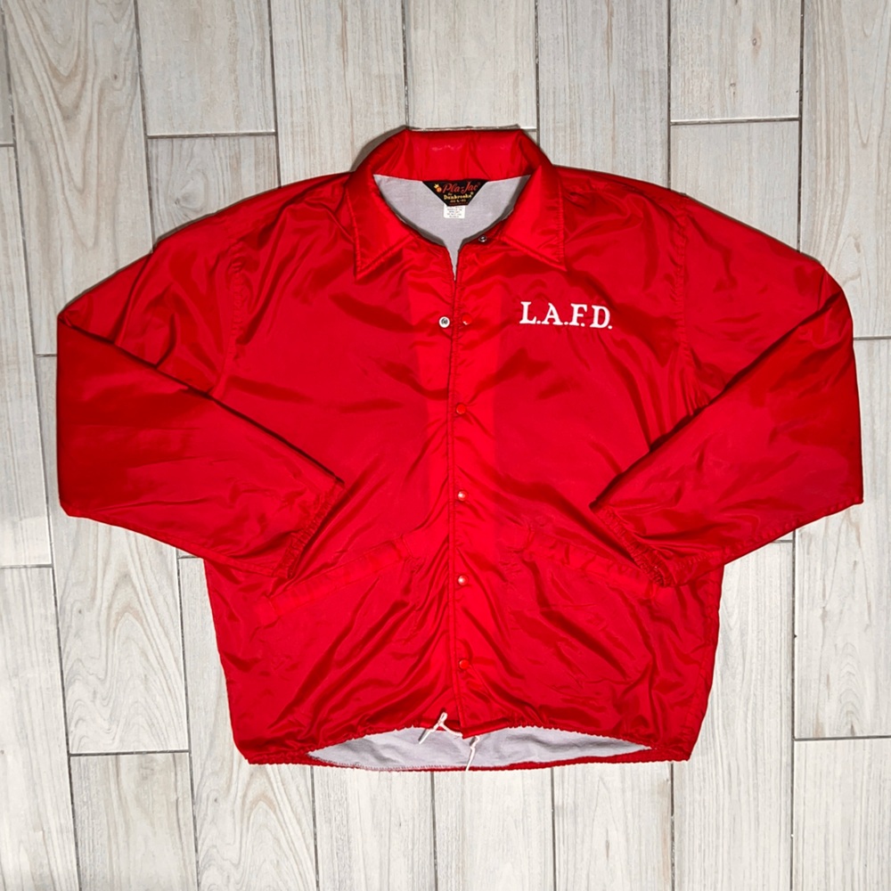 Vintage Lafd Los Angeles Fire Department Nylon Button… - Gem